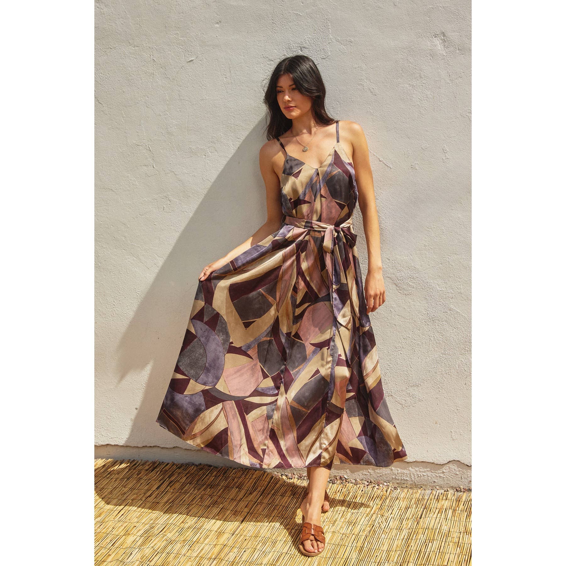 Notable Sensation Extra Flared Maxi Dress: UMBER MOSAIC / FD11448-P181 ...